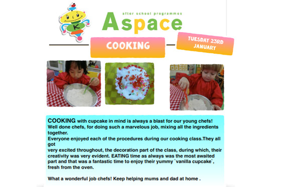 Cookery Classes - After School - Kspace International Preschool and ...