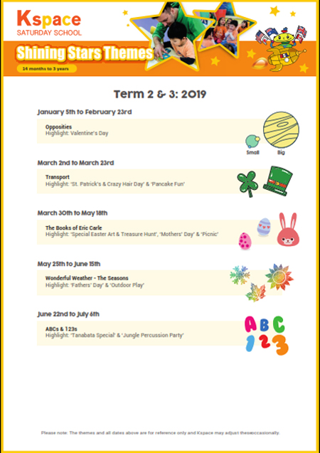 Shining Stars - Saturday School - Kspace International Preschool ...