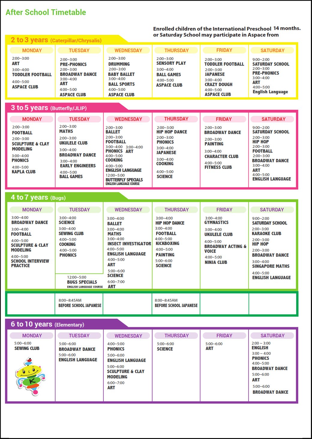 Saturday After School - Saturday School - Kspace International ...