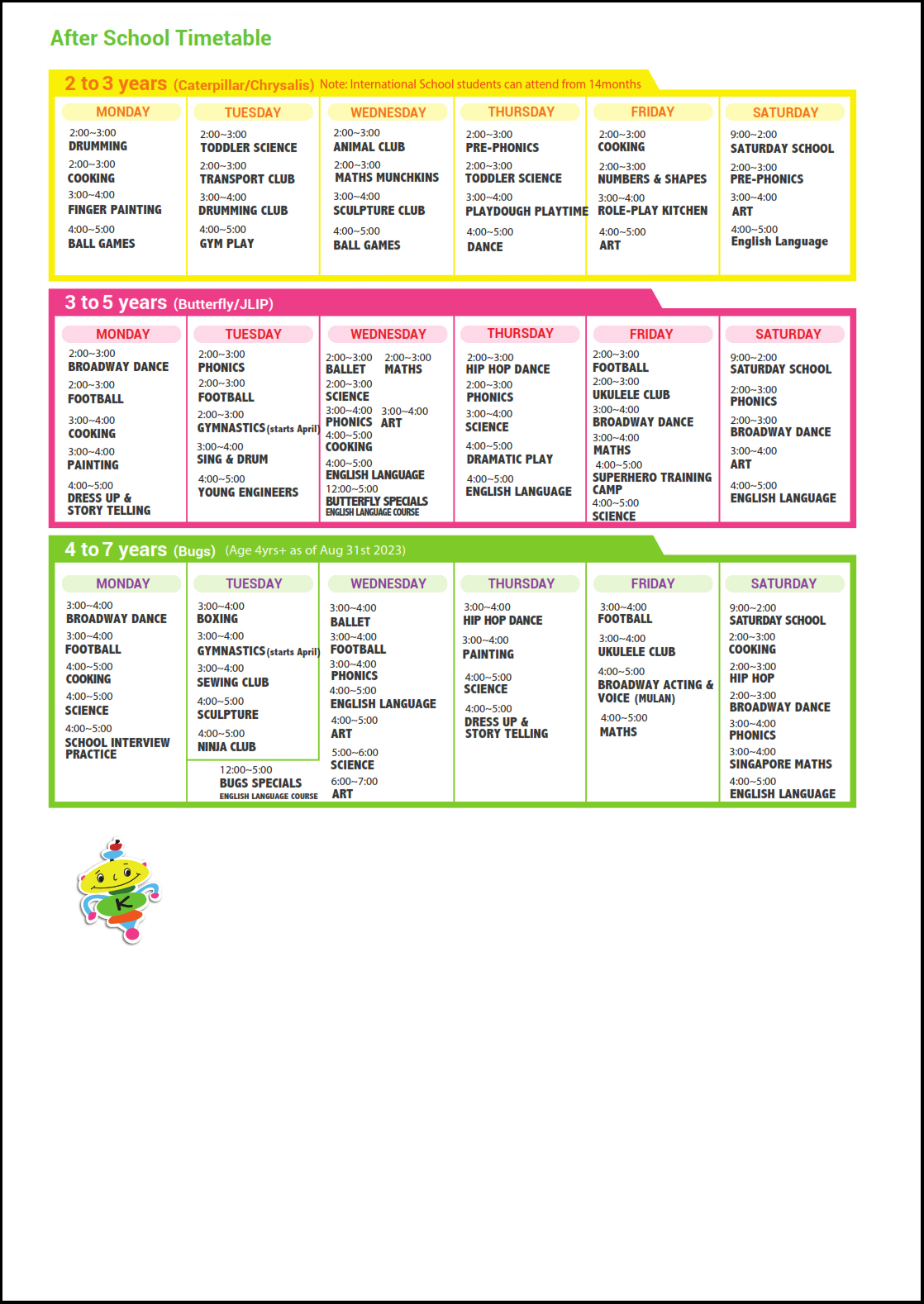 Saturday After School - Saturday School - Kspace International ...
